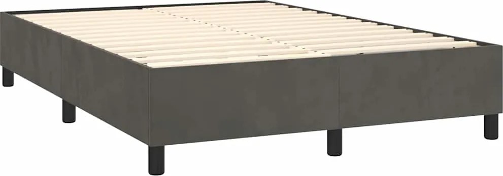 Box spring postel s matrací tmavě šedá 140x200 cm samet 3129334