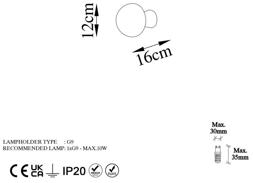 Nástěnné svítidlo v bronzové barvě ø 12 cm Fungal – Opviq lights