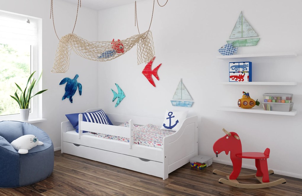 BabyBeds Dětská postel LILI Velikost postele: 160x80 cm, Barevné provedení: Bílá, Úložný prostor: Ano, s úložným prostorem Bílá