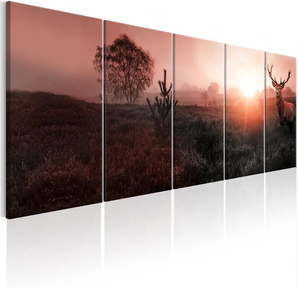 Myslivecký obraz jelen + háčky a hřebíčky ZDARMA Velikost (šířka x výška): 150x60 cm