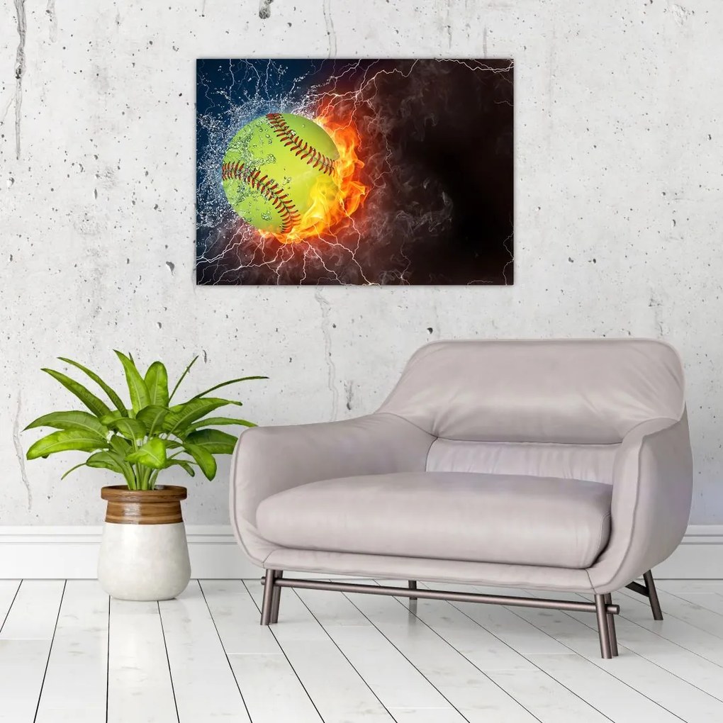 Skleněný obraz - Tenisový míček (70x50 cm)