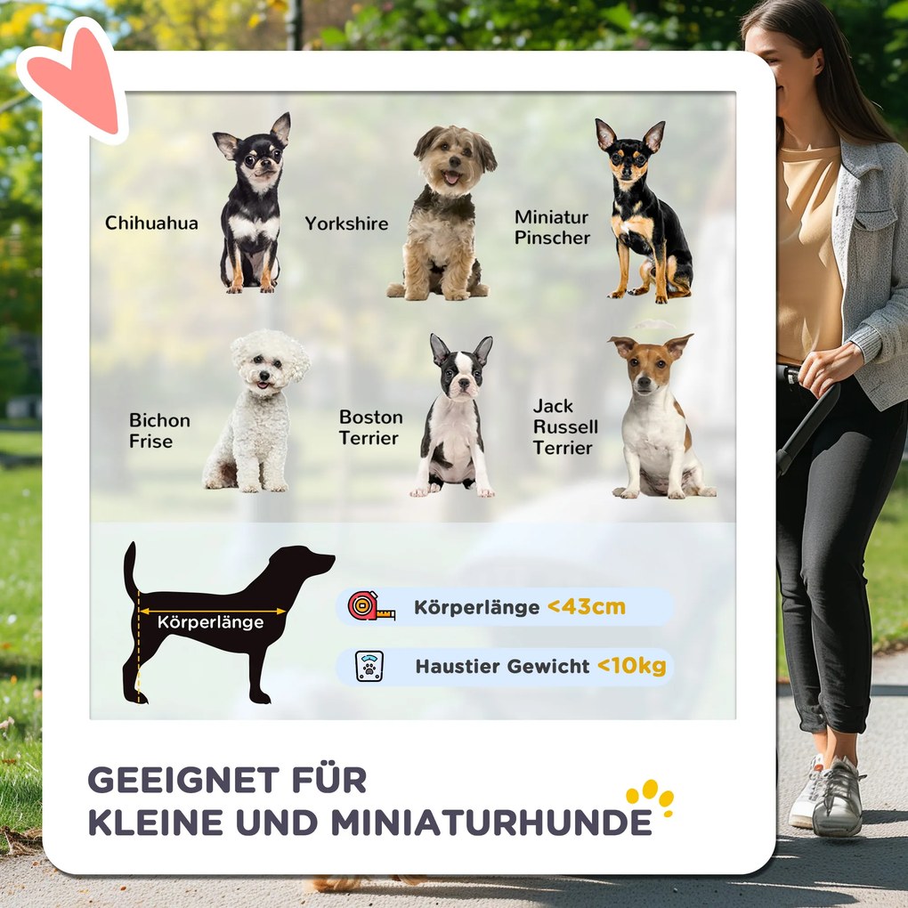 PawHut kočárek pro malé psy a kočky, kočárek pro domácí mazlíčky Oxford světle hnědý 76,5 x 52 x 95 cm, pohodlný a mobilní | Aosom.de