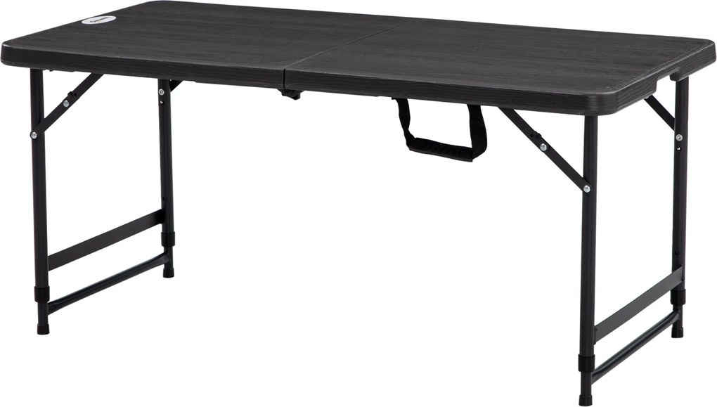 Skládací venkovní stůl Outsunny Plastový 118 x 60 x 74 cm, Odolný proti povětrnostním vlivům, Protiskluzový Bufetový stůl, Stanový stůl, Stůl na balko
