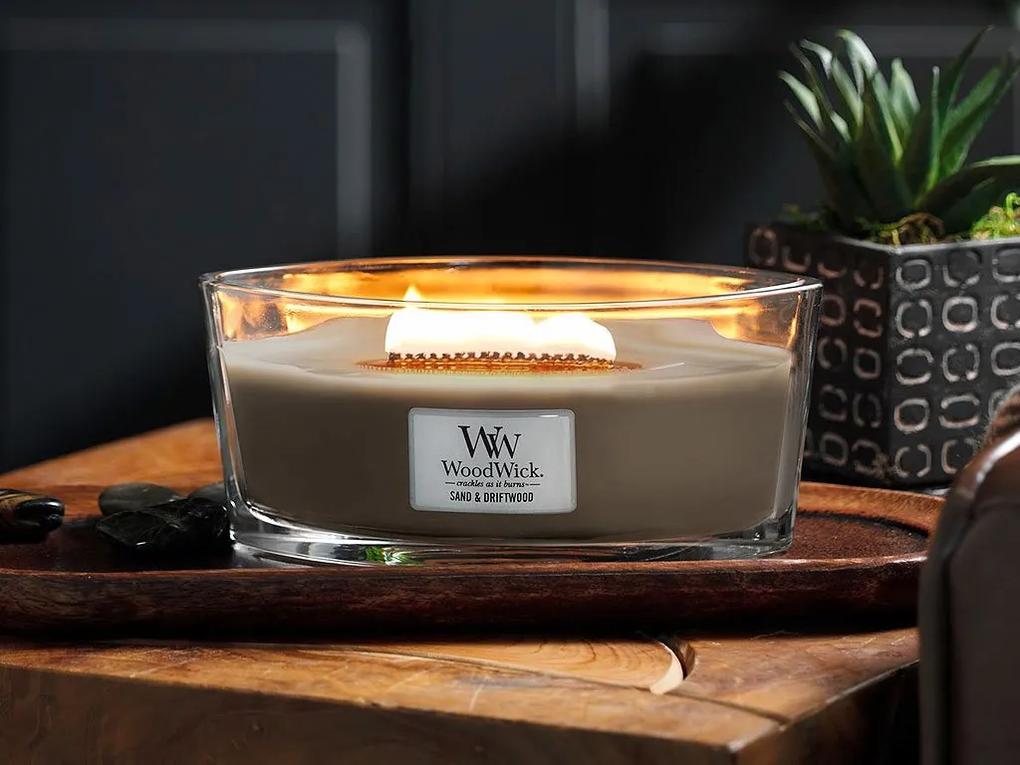 WoodWick – svíčka Sand & Driftwood (Písek a naplavené dříví), 453 g