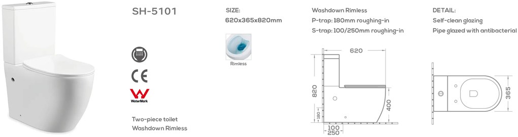 Invena Livion, WC kombi mísa s nádržkou včetně splachovací soupravy, tornado techn., sedátko s pomalým zavíráním, INV-CE-82-K01-J