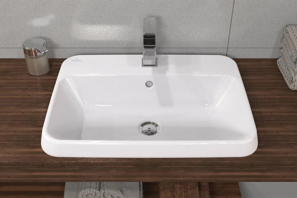 VILLEROY & BOCH Villeroy Boch Architectura - Zápustné umyvadlo, 600x450x170 mm, s přepadem, alpská bílá CeramicPlus 5A6760R1