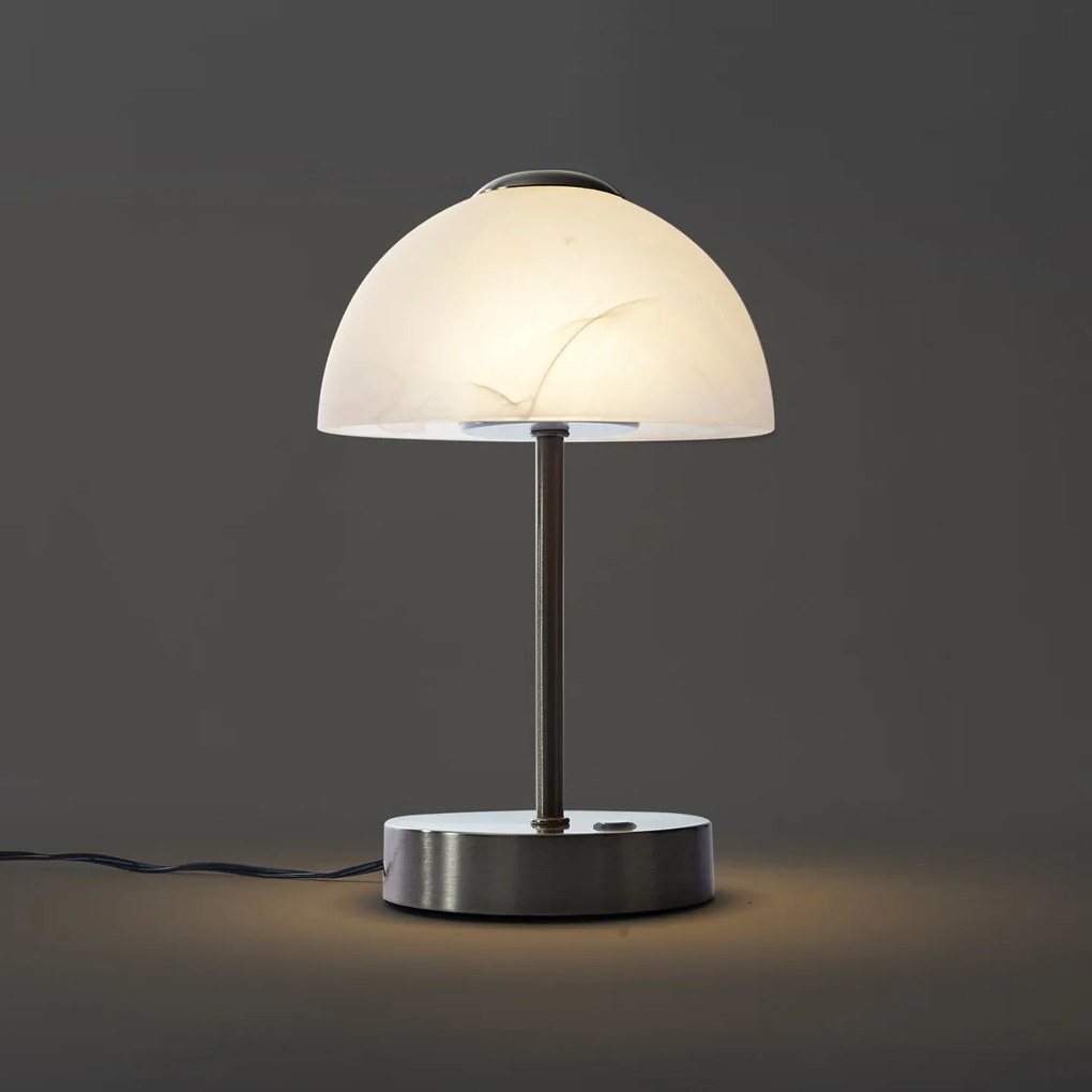 Designová stolní lampa ocelová s opálovým sklem vč. LED stmívatelná - Joya
