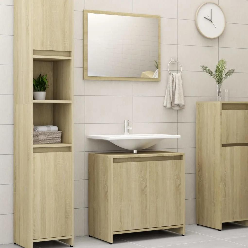 3dílná koupelnová sestava dub sonoma kompozitní dřevo