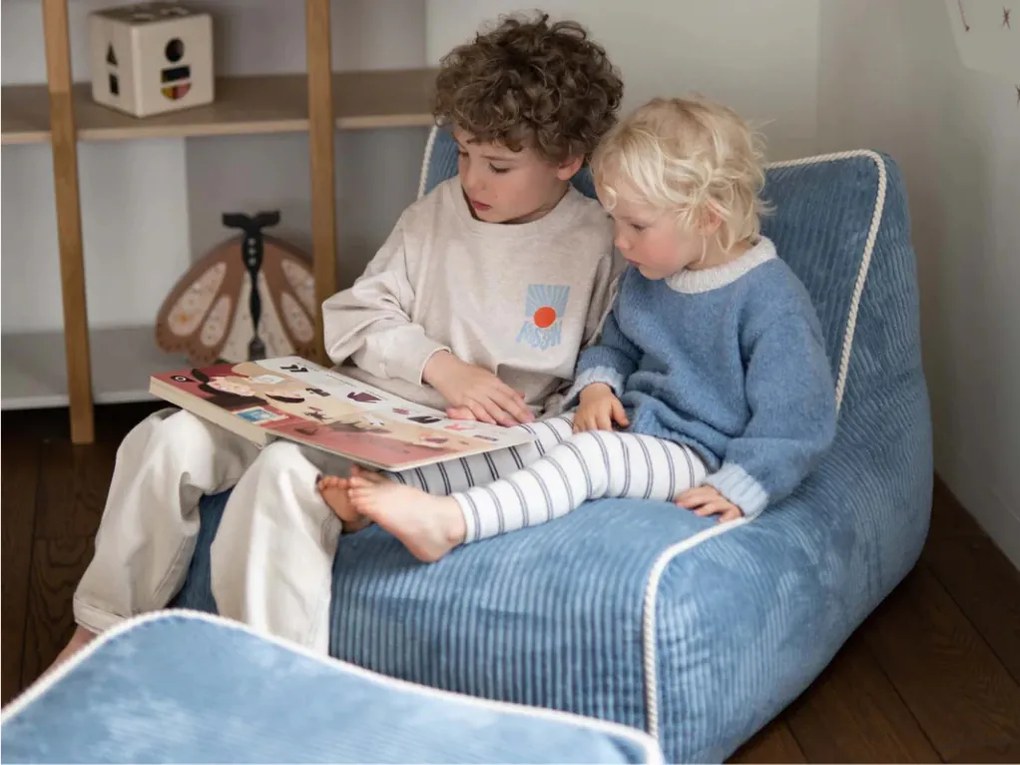 Manšestrové křeslo KUMO do dětského pokoje Zvolte barvu: Modrá
