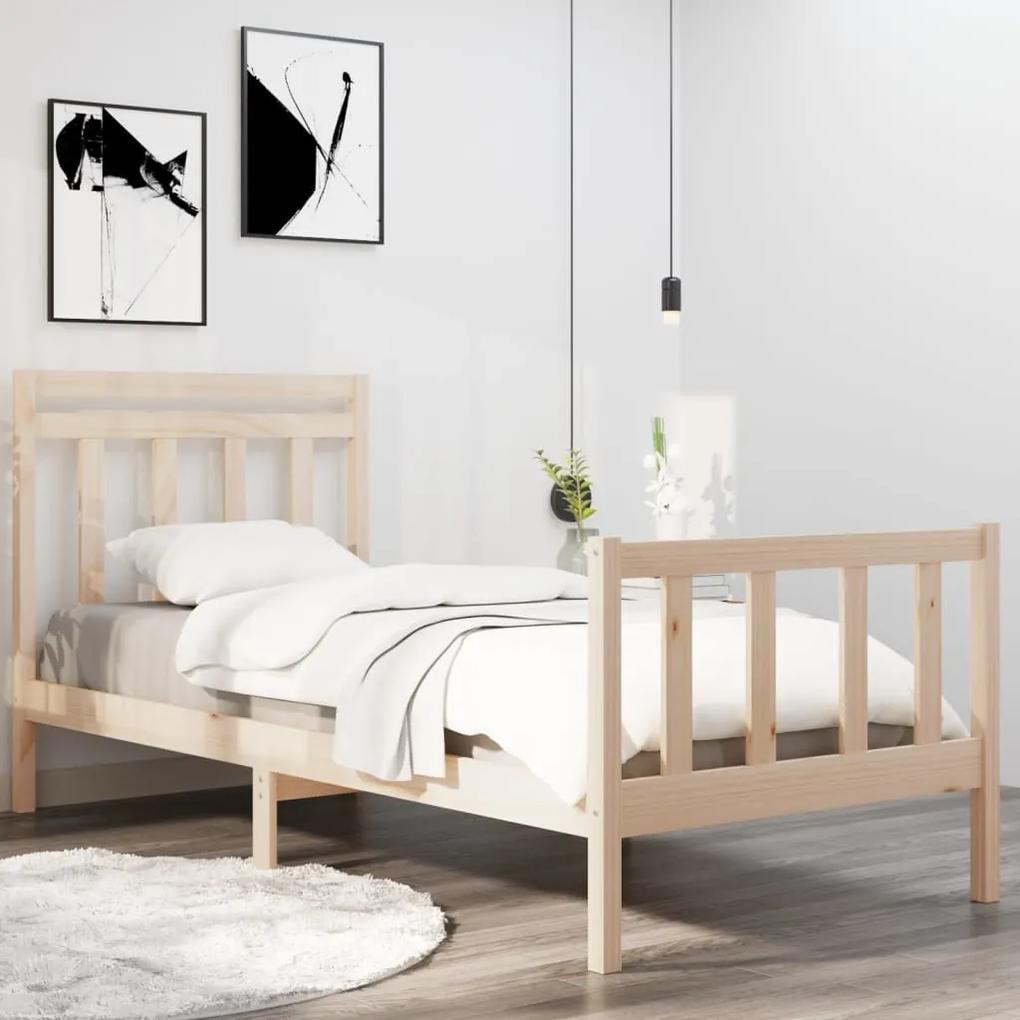 vidaXL Rám postele masivní dřevo 75 x 190 cm Small Single [3105344] Barva: Černá