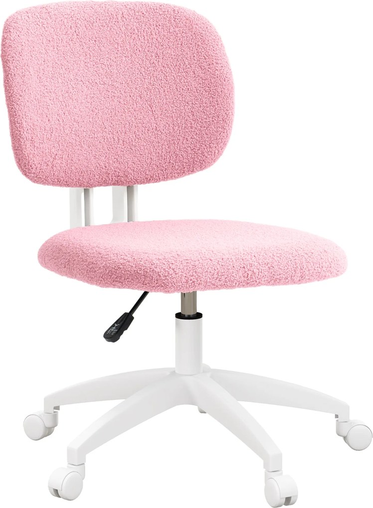 Vinsetto kancelářská židle, ergonomická pracovní židle, výškově nastavitelná počítačová židle bez opěrek, otočná židle do studijního pokoje, sametová,