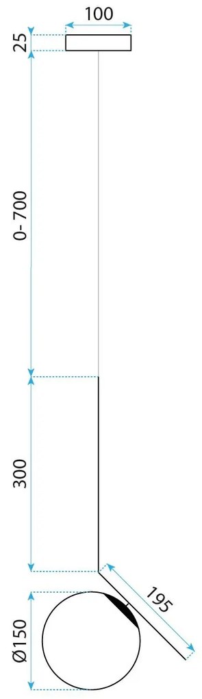 Toolight Závěsné osvětlení Modern D20 G106-1W zlaté
