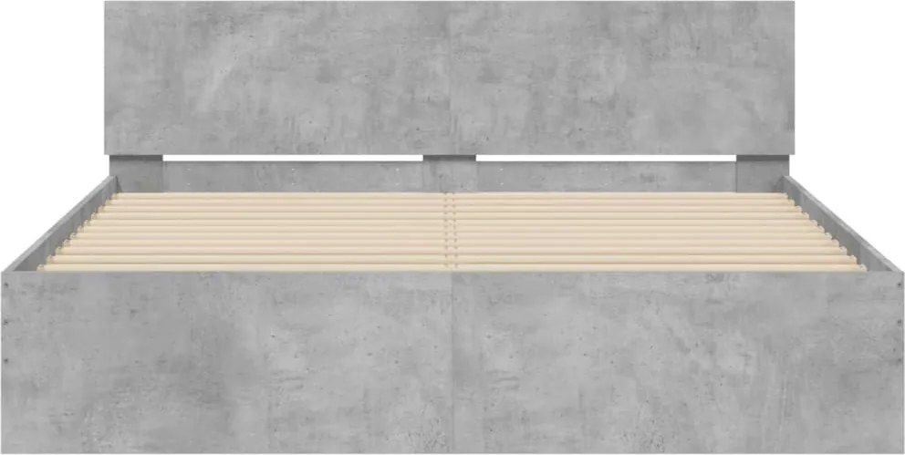 Rám postele s čelem betonově šedý 150 x 200 cm 3207479