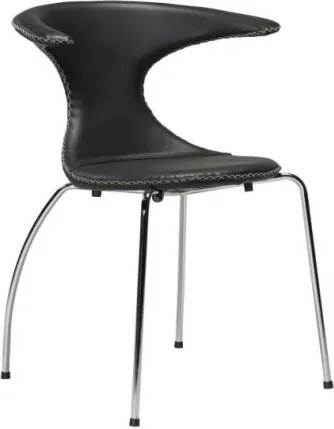 DAN-FORM Židle DanForm Flair, černá, pravá kůže, podnož chrom