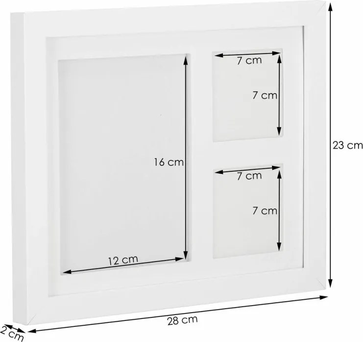 Fotorámeček s hlínou + 2 fotky, 28x23 cm, bílý SPRINGOS PF0027