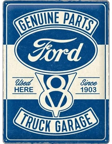 Plechová cedule Ford V8 - Truck Garage, (30 x 40 cm)