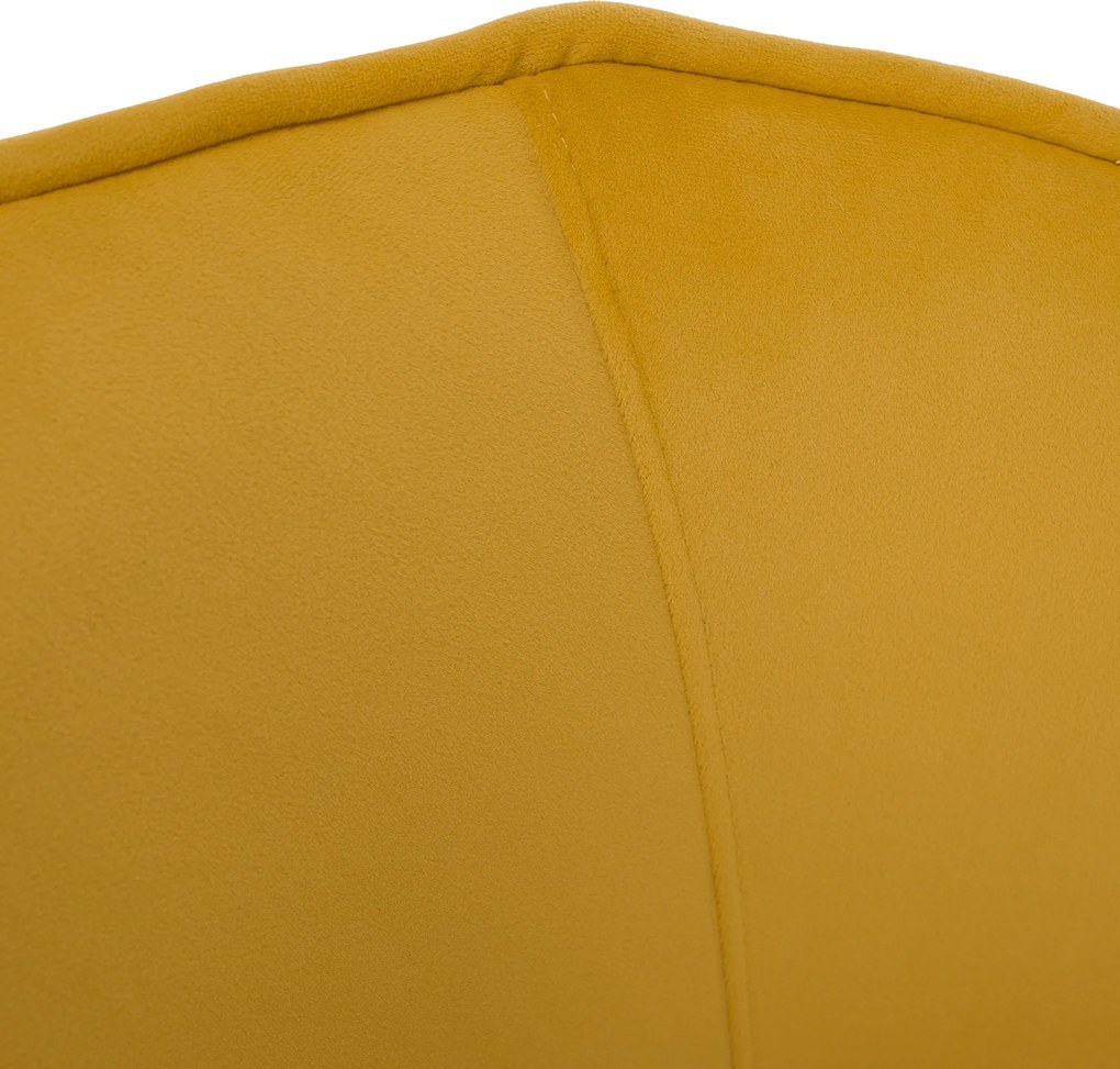 Designové křeslo, žlutá Velvet látka/gold chrom zlatá, EZIO