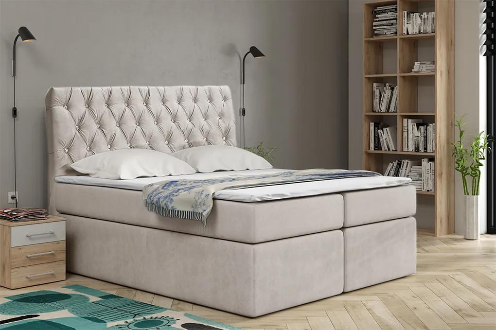 Eka Kontinentální čalouněná postel Luxurious - Cassablanca (180x200 cm) Barva látky Trinity: (2311) Fialová