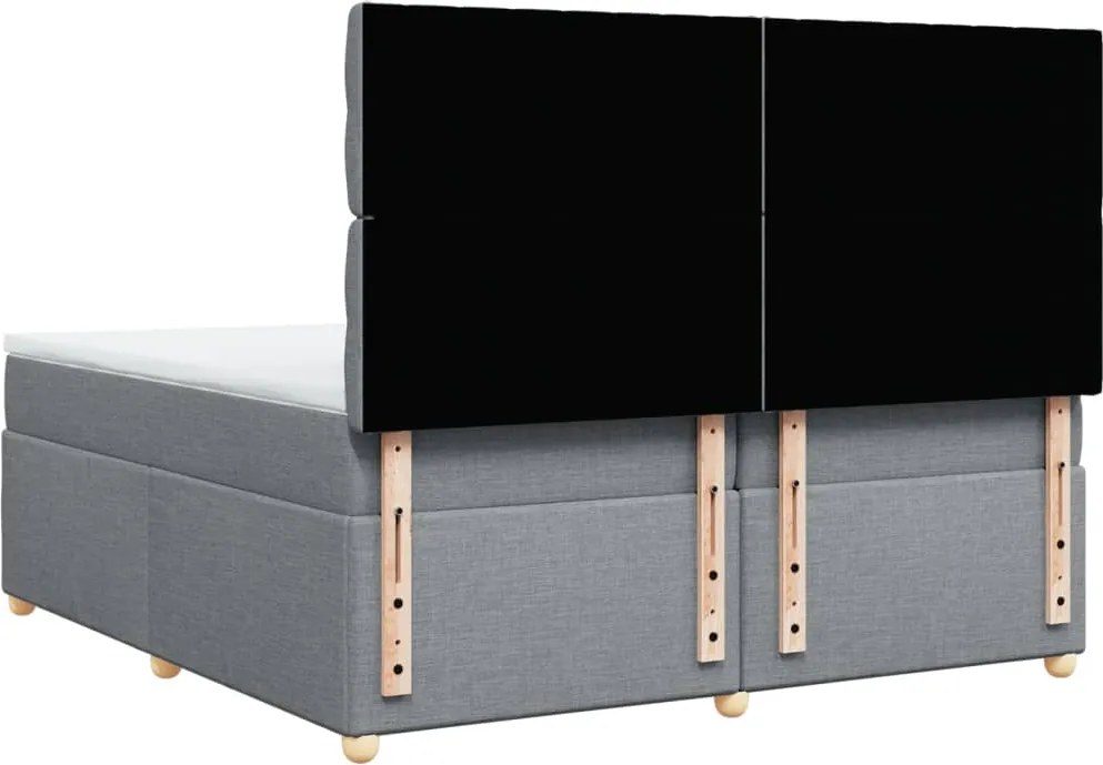 Box spring postel s matrací světle šedá 200 x 200 cm textil 3291394