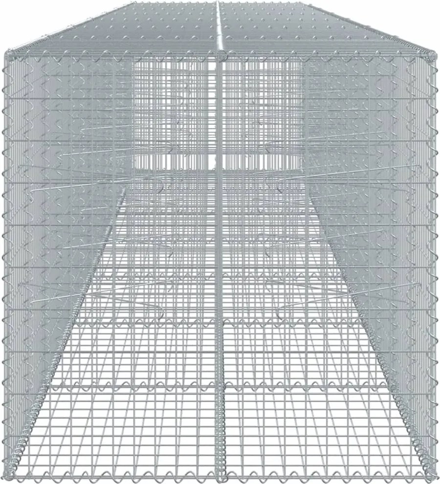 Gabionový koš s víkem 700 x 100 x 100 cm pozinkované železo 3295202