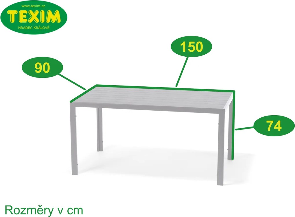 Nábytek Texim Zahradní jídelní set VIKING L + 4x židle RAMADA