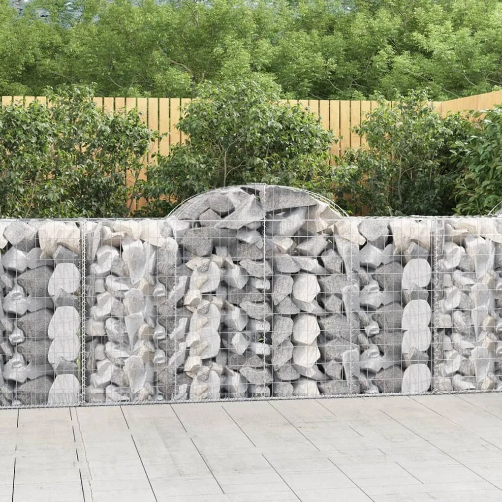 Klenutý gabionový koš 200 x 50 x 100/120 cm pozinkované železo 153495