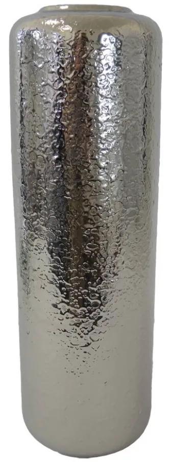 Keramická váza Stardeco stříbrná 40x13 cm | Biano