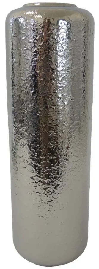 Keramická váza Stardeco stříbrná 40x13 cm