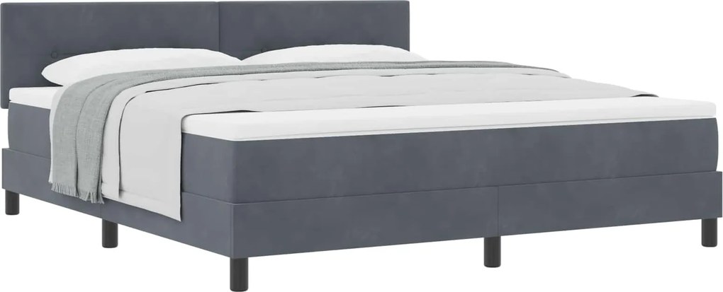 Postel s boxspringem s čelo Tmavě šedá 180 x 200 cm samet 3339189