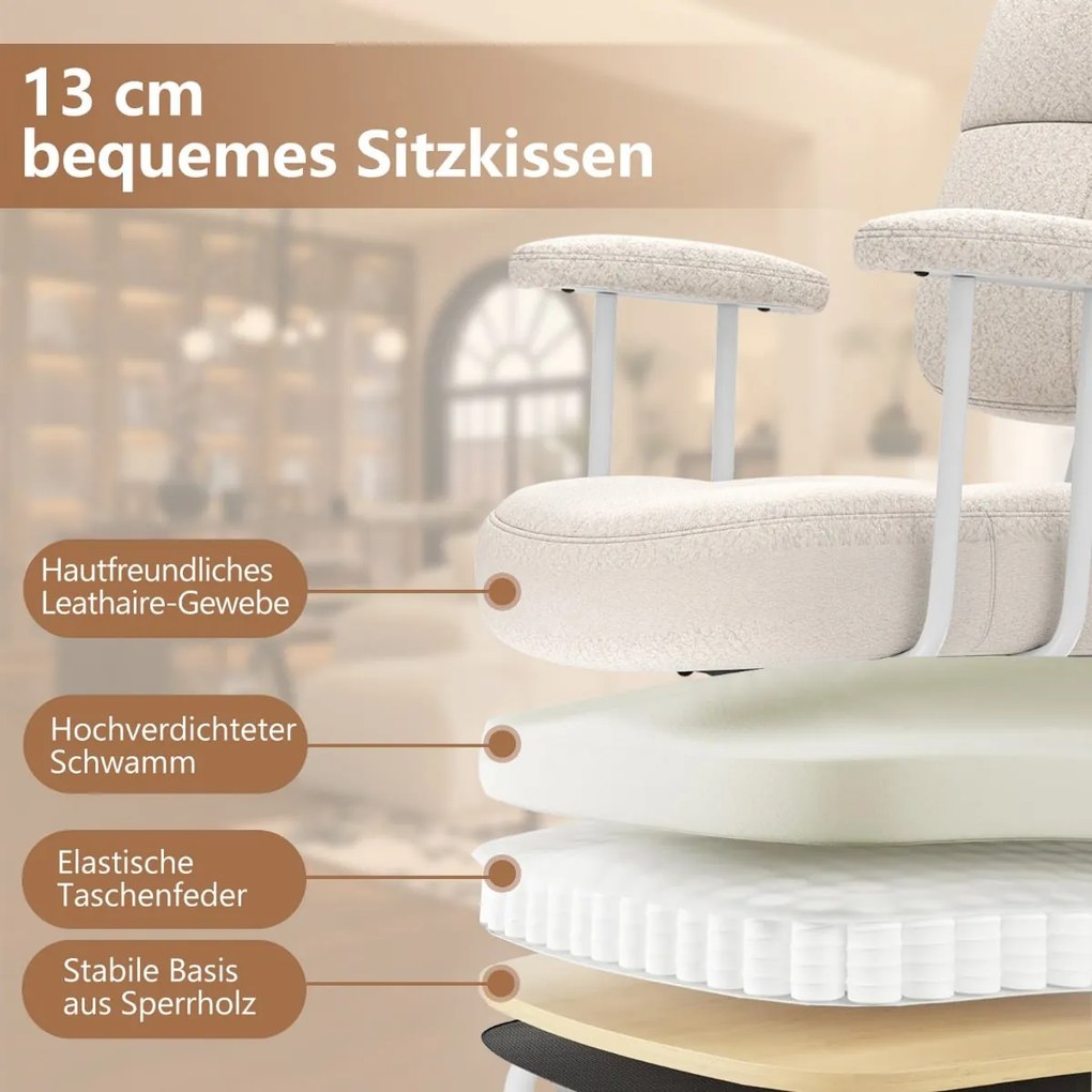 Costway Kancelářská židle ergonomická otočná židle s područkami a kolečky