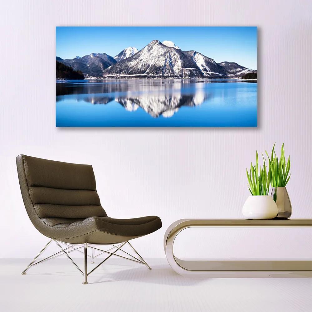 akrylový obraz Jezero Hory Krajina 120x60 cm