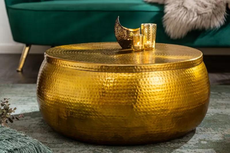 Noble Home Zlatý konferenční stolek Orient Storage 70 cm