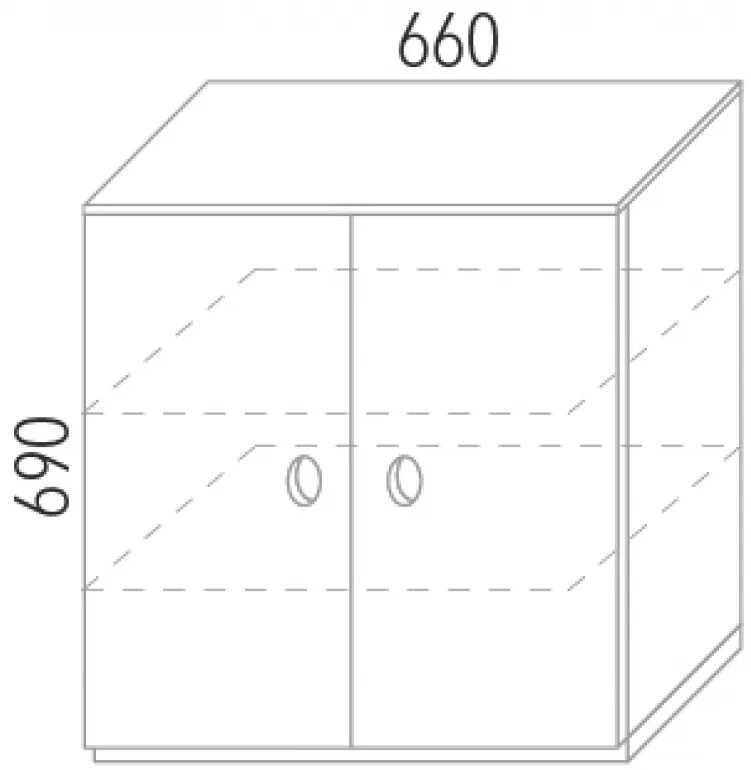 Domestav - DOMINO Skříň 2 dvířková hloubka 306 smrk