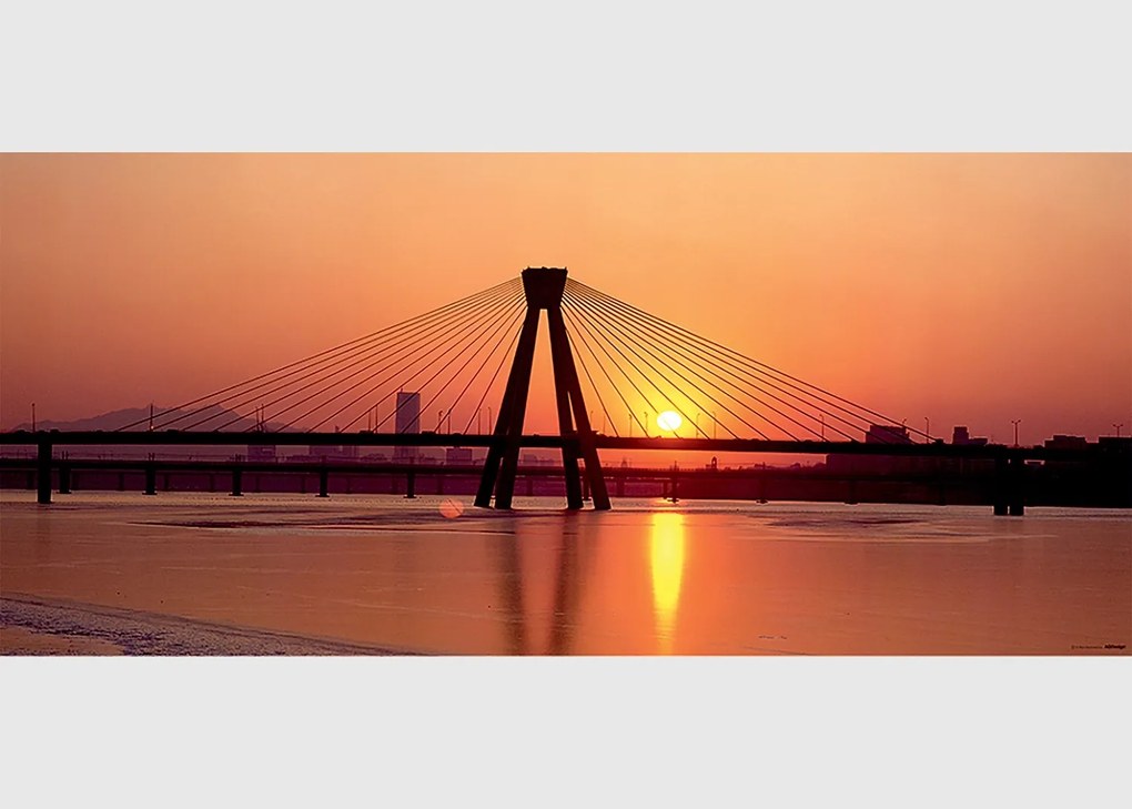 Vliesová fototapeta na zed' Golden Gate Při Západu Slunce | 202 x 90 cm | DFTNH2752