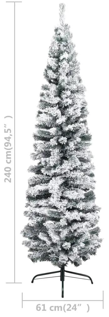 vidaXL Úzký umělý vánoční stromek s LED a sadou koulí zelený 240 cm