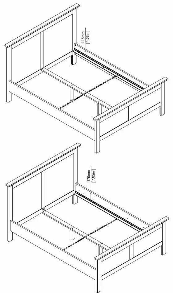 Tvilum Postel Provence 802 140x190 šedá