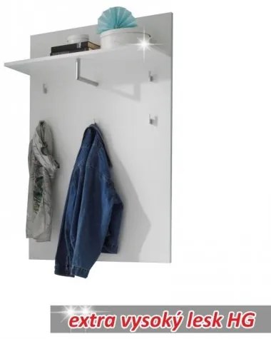 Věšáková stěna na oblečení s policí - TK