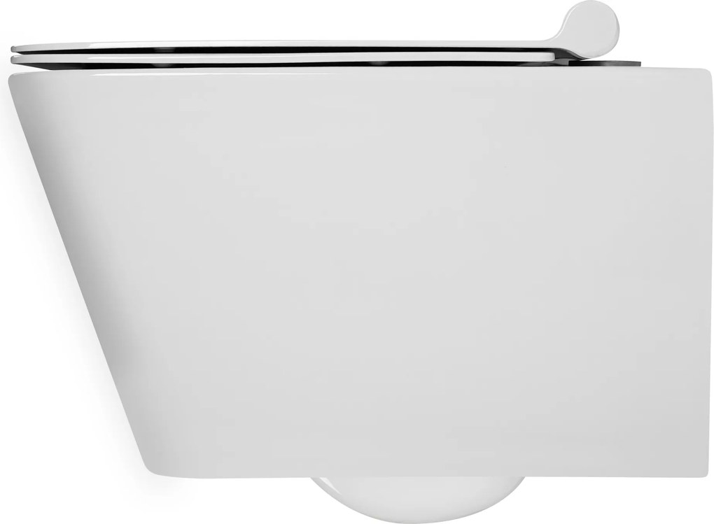 Gamma Mut, závěsná WC mísa 51x36 cm Rimless s pomalu padajícím sedadlem, bílá lesklá, GMA-MUT-202