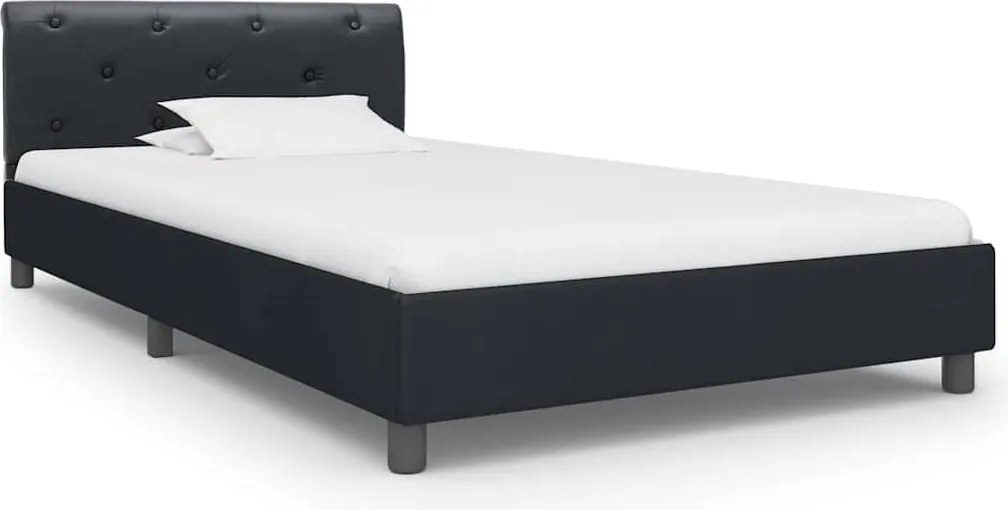 Rám postele černý umělá kůže 100 x 200 cm 284877