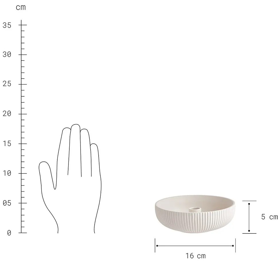 Butlers CANDLE BOWL Svícen 16 cm - béžová