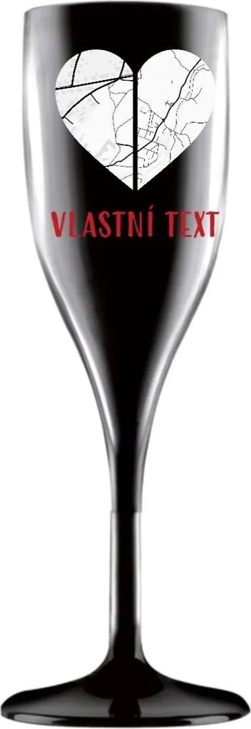 Personalizovaná nerozbitná prosecco sklenice - Dvě místa, jedno srdce