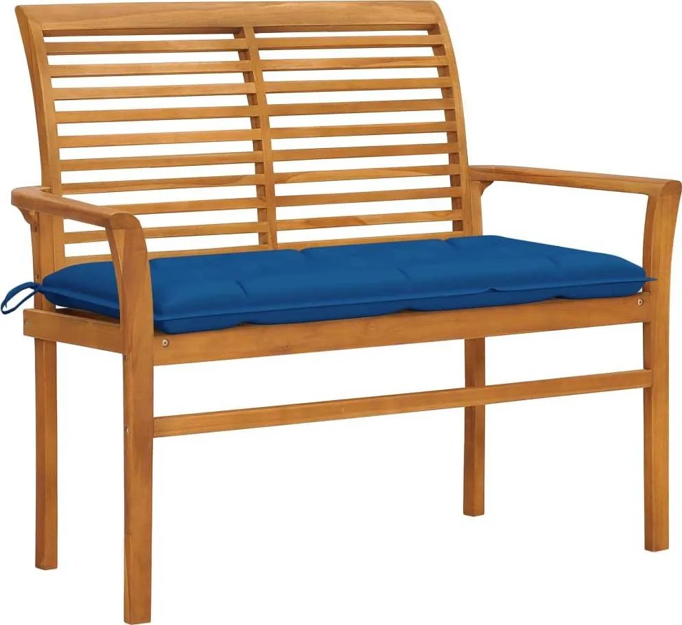 vidaXL Zahradní lavice s poduškou 112 cm masivní teak [3062669] Barva: Béžová