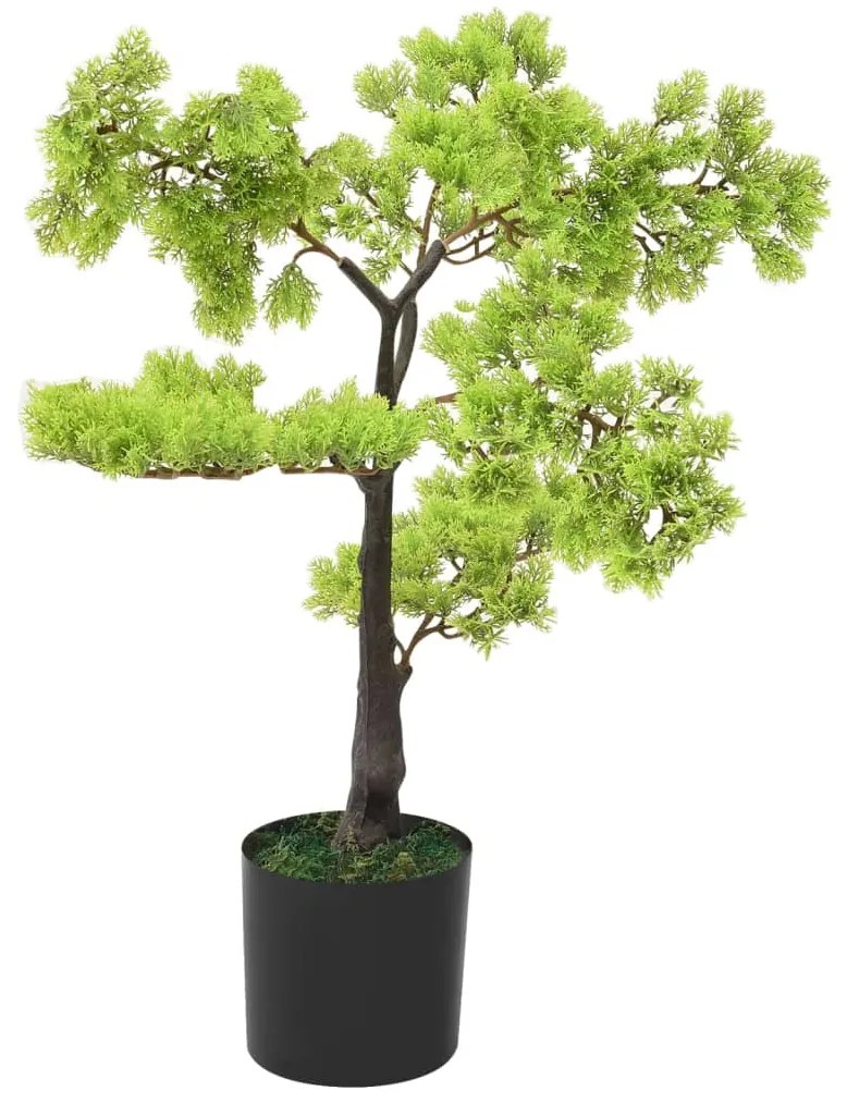 vidaXL Umělá bonsaj cypřiš s květináčem 60 cm zelená