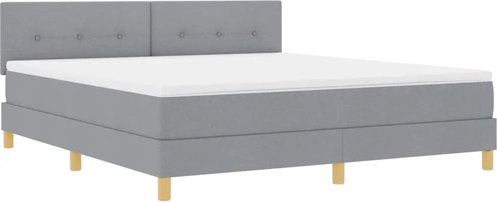 Postel s boxspringem s čelo Světle šedá 180 x 200 cm textil 3338937
