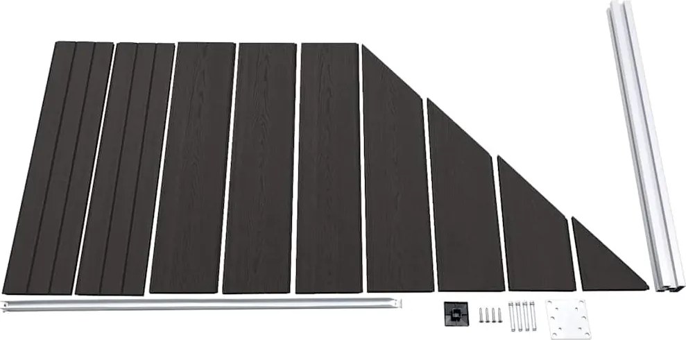 Plotový dílec WPC 95 x (105–180) cm černý 148974