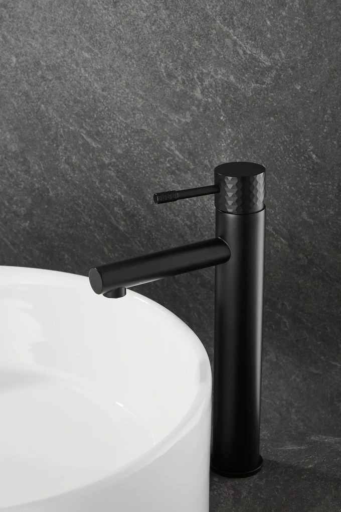 Gamma Roy, vysoká umyvadlová baterie h-301, černá matná, GMA-BRYPUW-BK