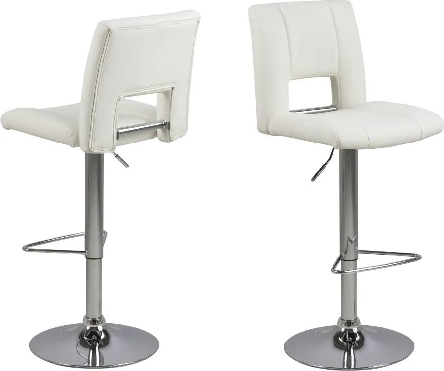 Designová barová židle Nerine bílá a chromová