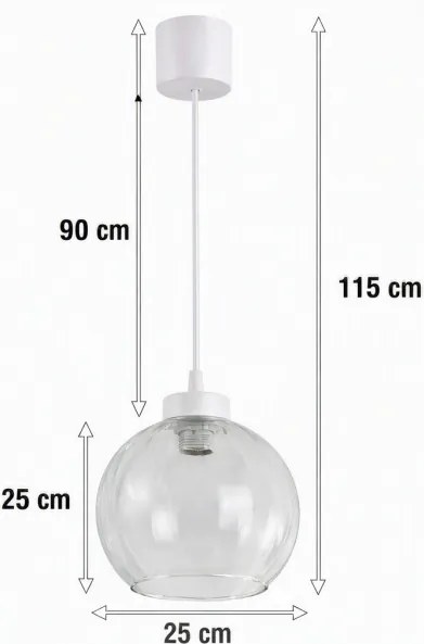 Brilagi - LED Lustr na lanku RETRO GLASS 1xE27/60W/230V pr. 25 cm měděná/čirá