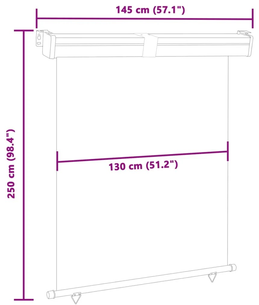 vidaXL Marketos Balkonová zástěna 145 x 250 cm červená