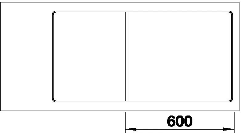 Granitový dřez Blanco AXIA III 6 S-F InFino šedá skála dřez vpravo + skleněná krájecí deska, odkap. nerezová miska a excentr 523490